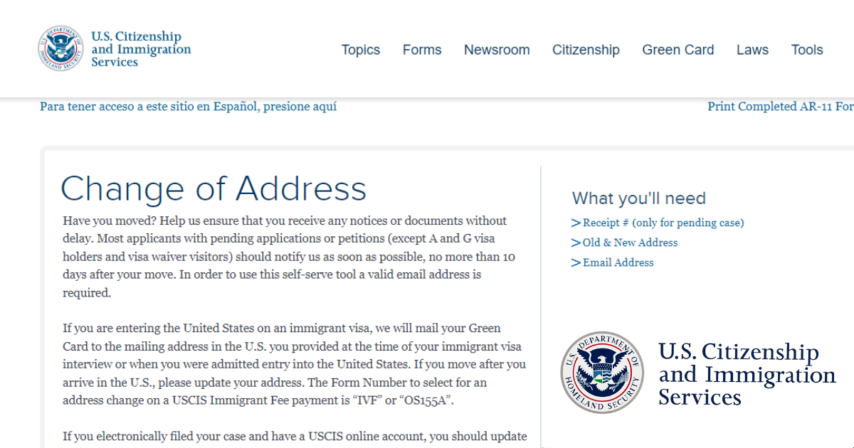 How to Notify Citizenship and Immigration Services (USCIS) of Change of ...